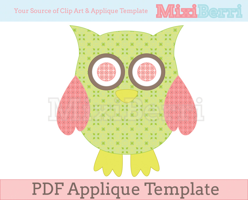 Owl Applique Template Pdf on Luulla